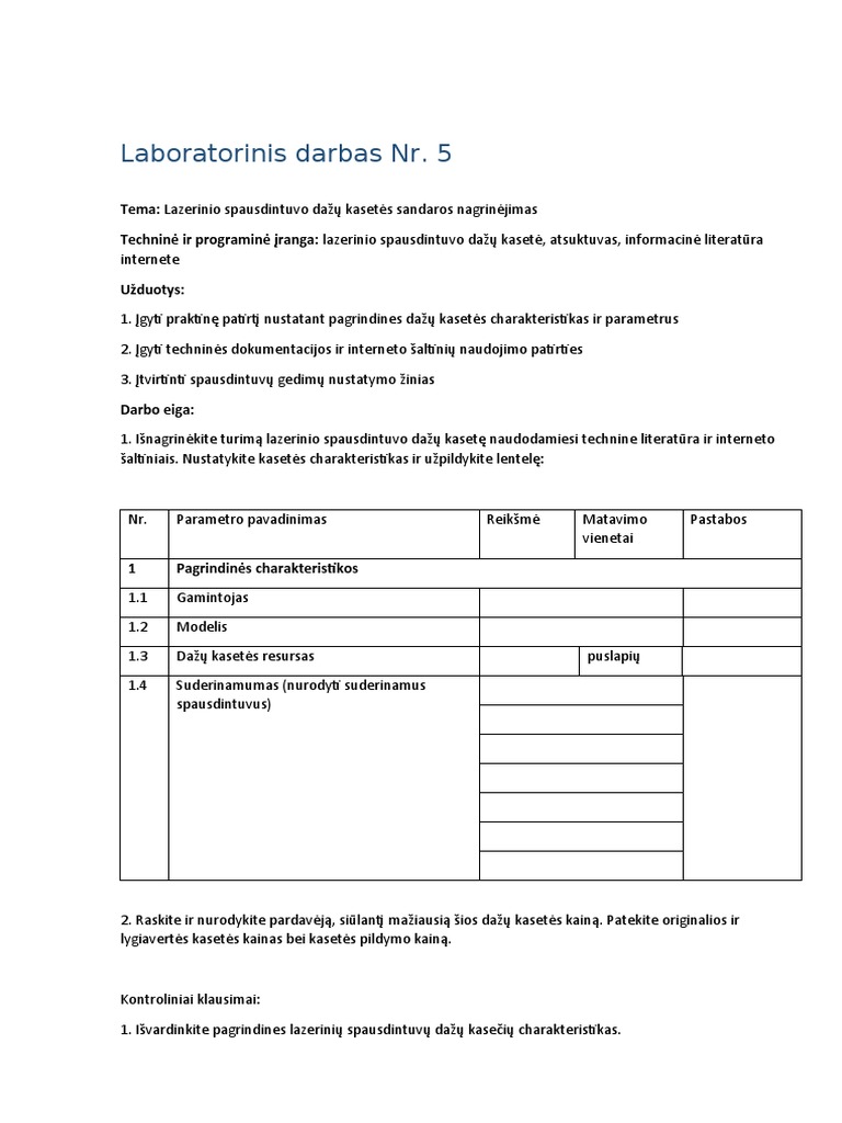 Laboratorinis Darbas 5 | PDF