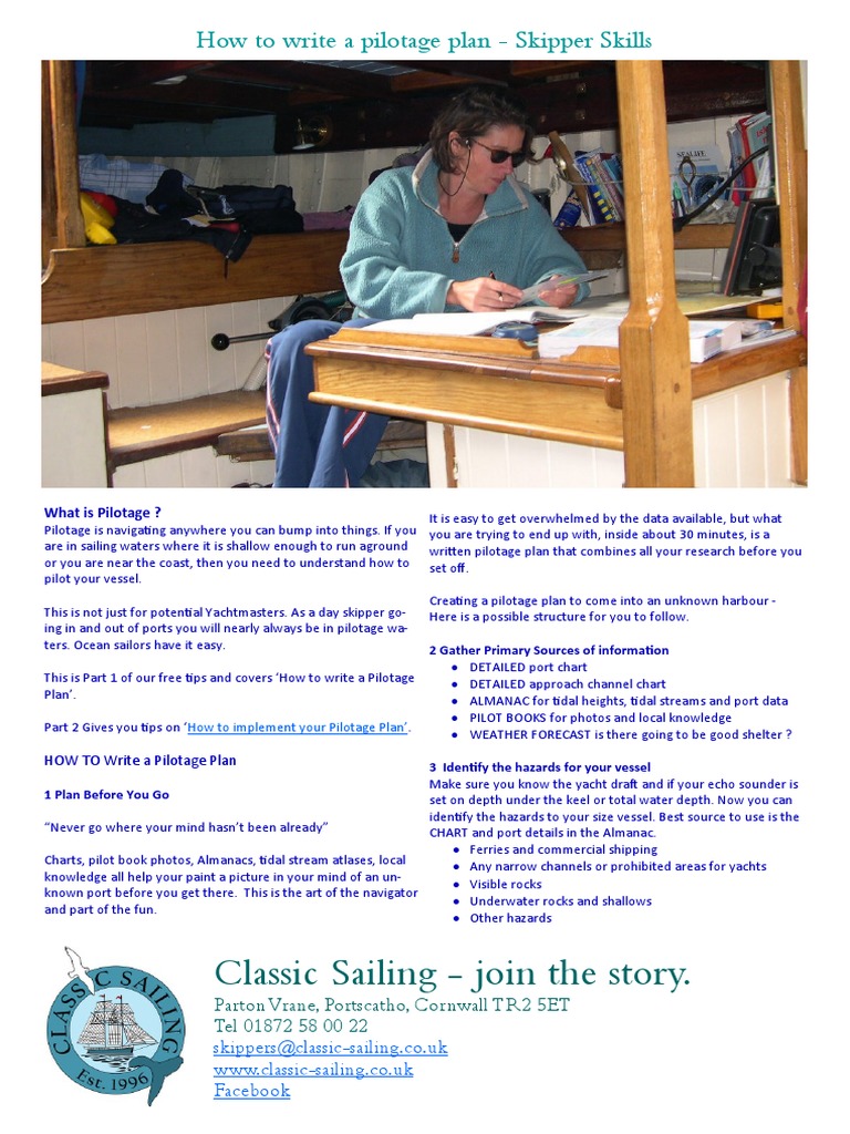 How To Write A Pilotage Plan PDF | PDF | Maritime Pilot | Tide