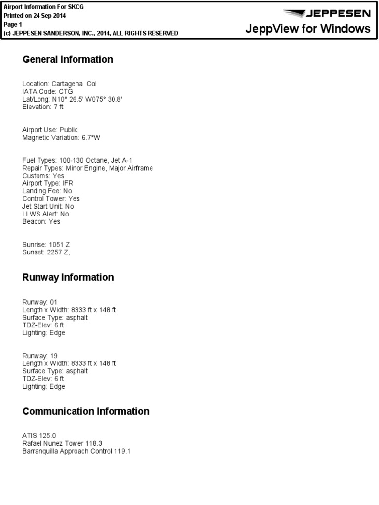 SKCG Charts | PDF | Runway | Radio