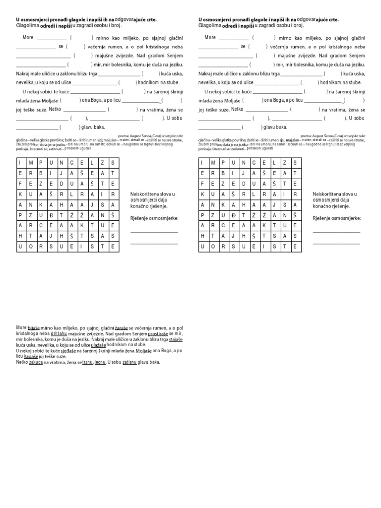 Aorist I Imperfekt Osmosmjerka Čuvaj Se Senjske Ruke | PDF