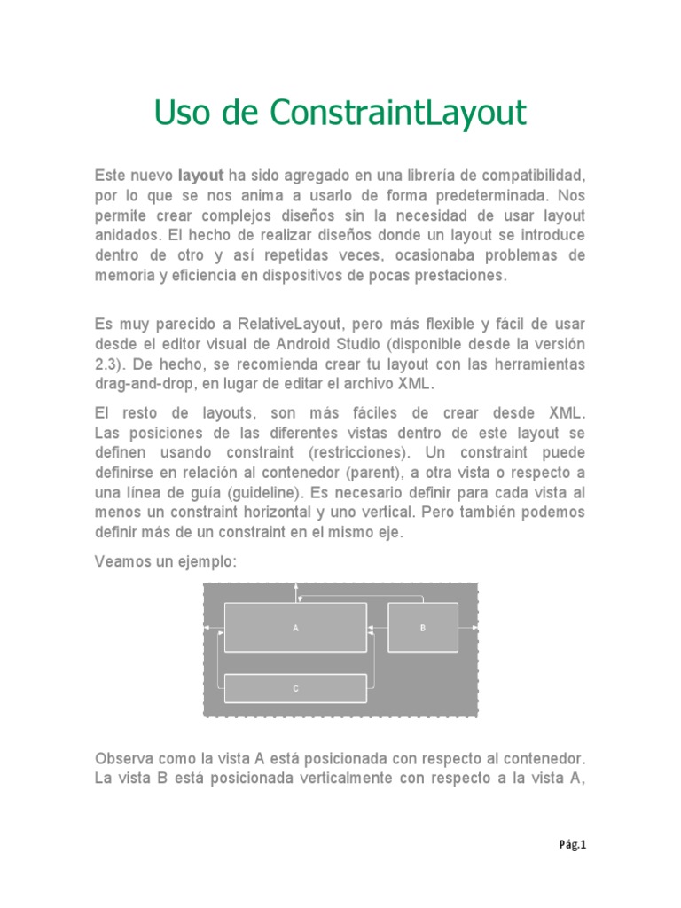 Uso de ConstraintLayout | PDF
