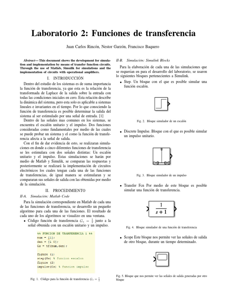Lab 2 Modelado | PDF | Simulación | Matlab