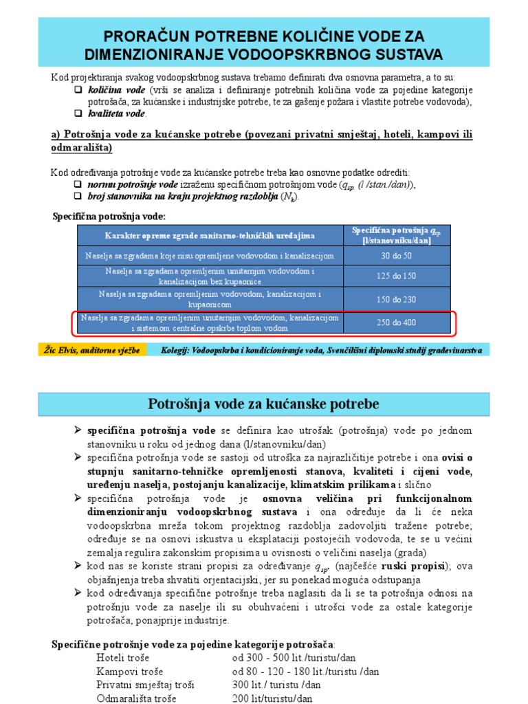 03 - Proracun Mjerodavnih Kolicina Vode | PDF