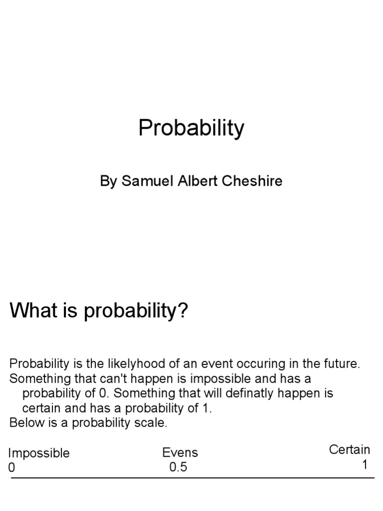 Understanding Probability Basics | PDF | Probability | Odds