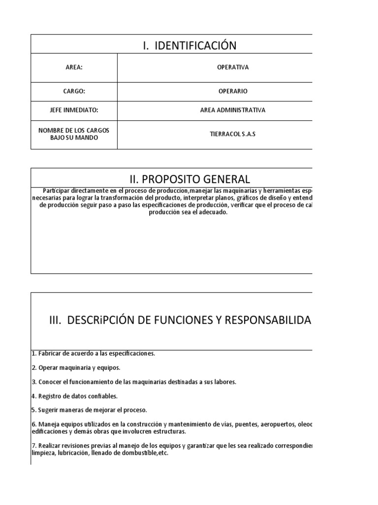Manual de Funciones de Un Operario | PDF | Diseño | Creatividad