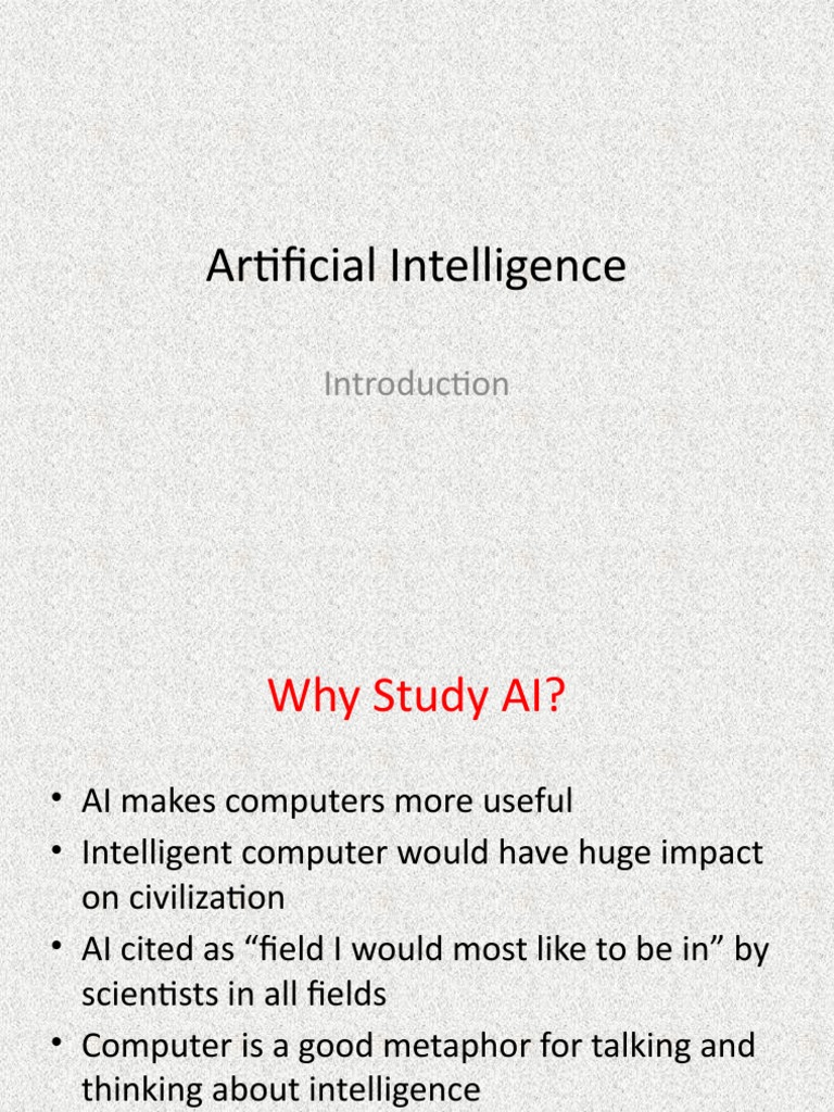 Lect 1 | PDF | Artificial Intelligence | Intelligence (AI) & Semantics