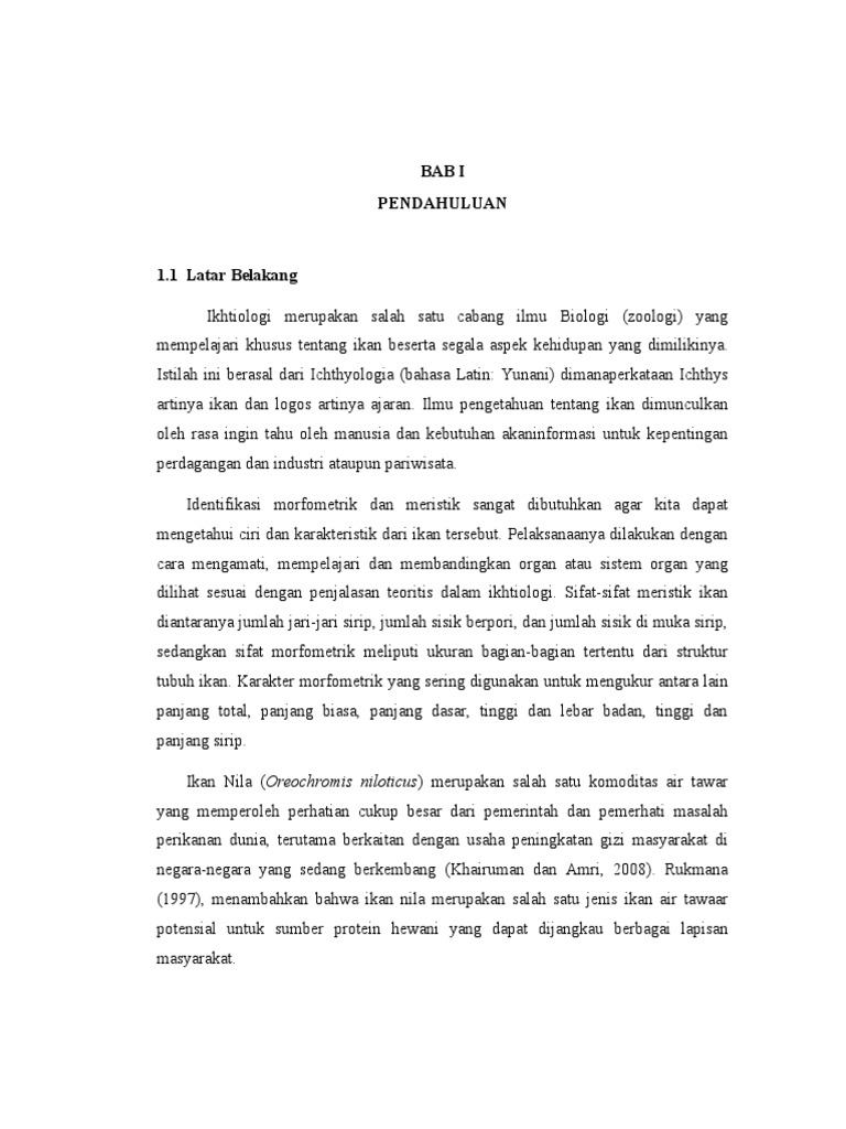 BAB 1 Dan 2 Ikan NIla | PDF