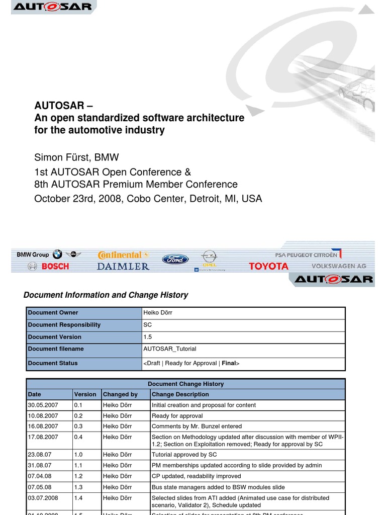 AUTOSAR Tutorial Overview and Use Cases | PDF | Systems Engineering ...