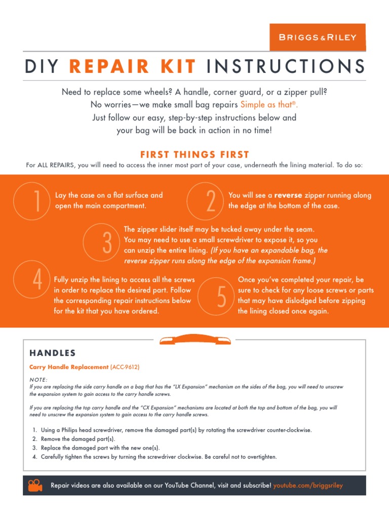 Briggs Riley Repair Kit | PDF | Tools | Equipment