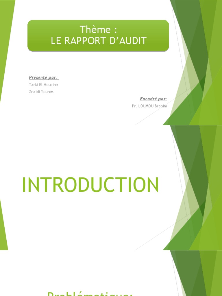 Utilisateurs et Rôle du Rapport d'Audit | PDF | Contrôle interne | Audit
