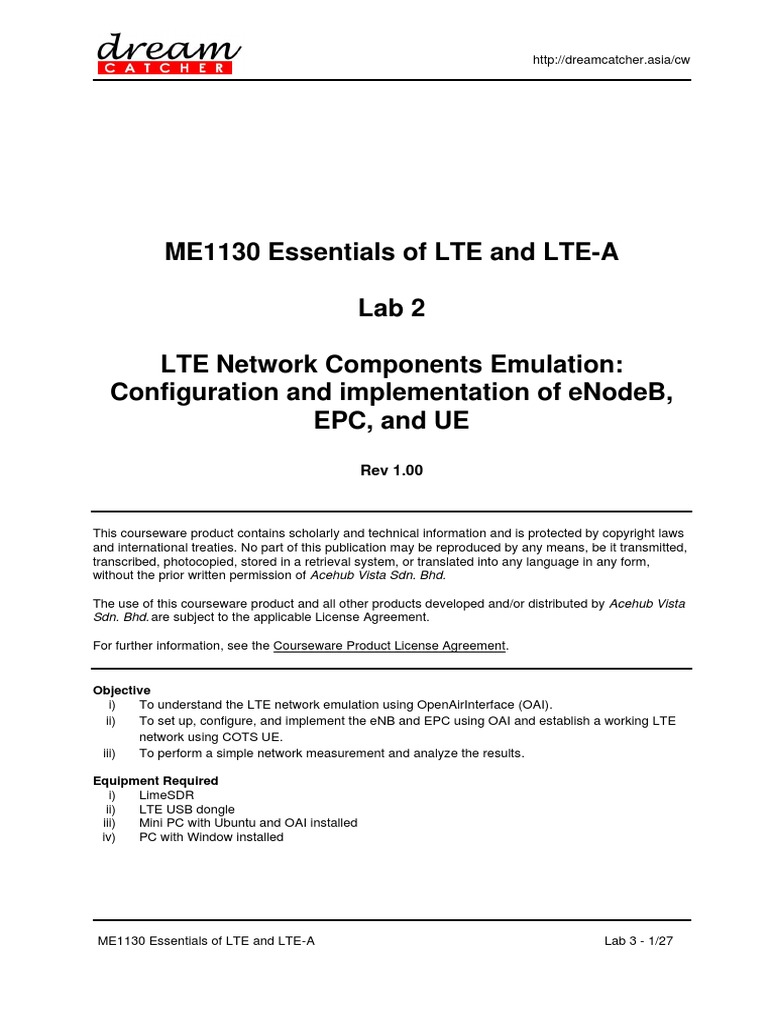 Lab2 LTE Network Components Emulation Configuration and Implementation ...