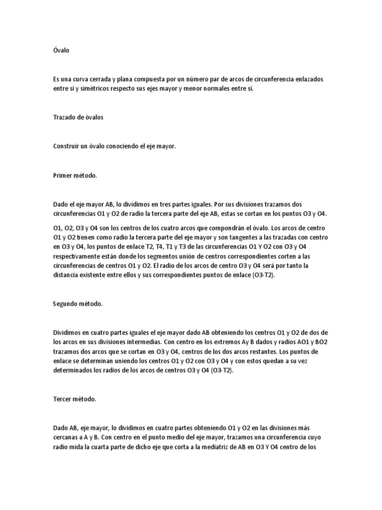 Óvalo | Descargar gratis PDF | Circulo | Objetos matemáticos