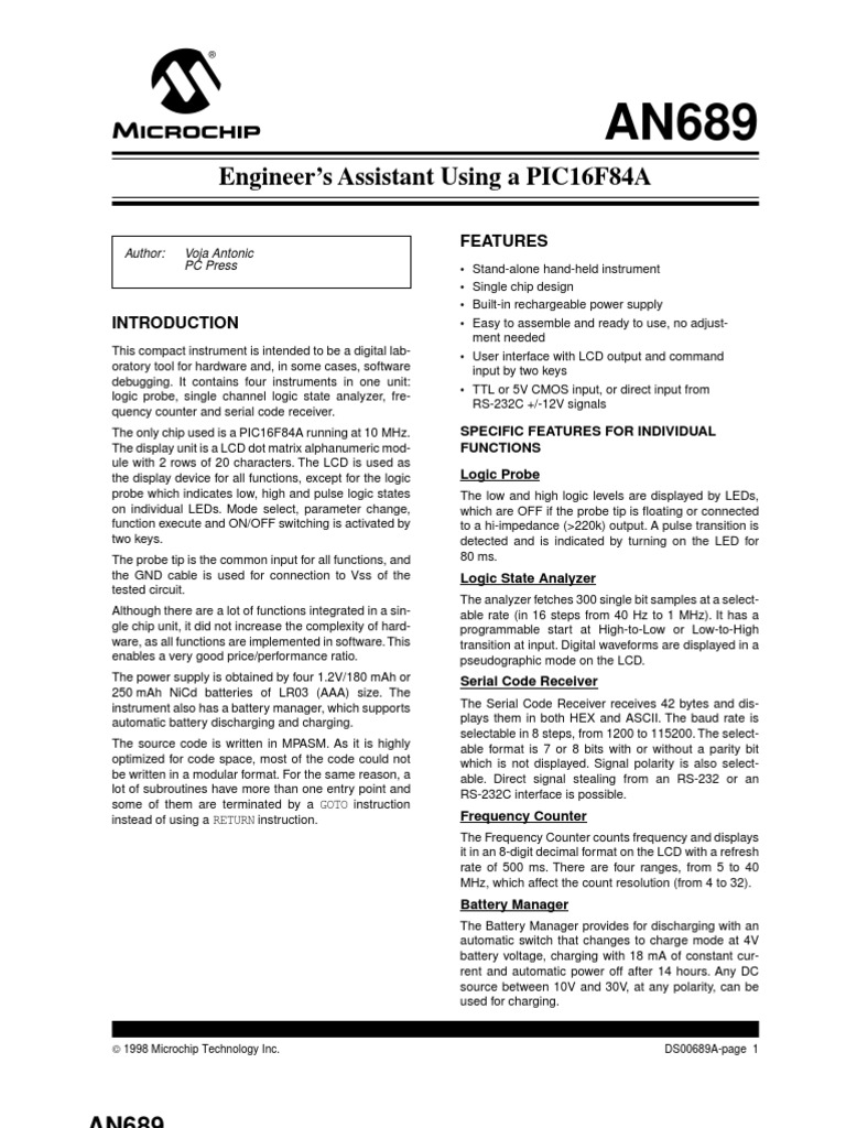 16F84A | PDF | Hertz | Bit