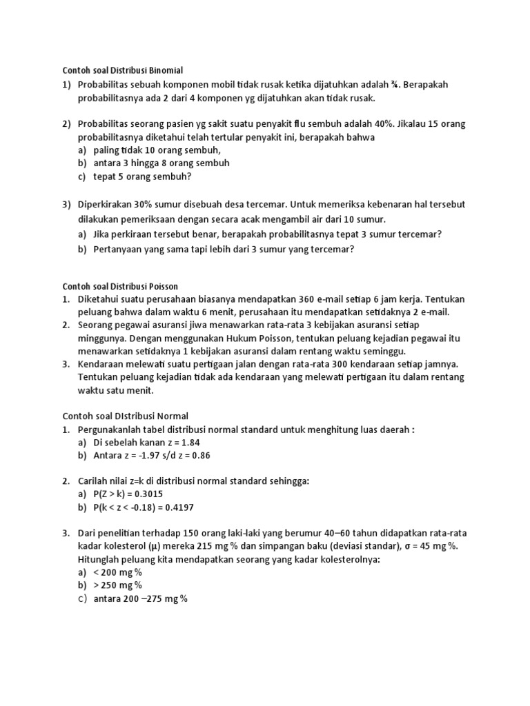 Latihan Soal Distribusi Probabilitas | PDF | Kesehatan Holistik