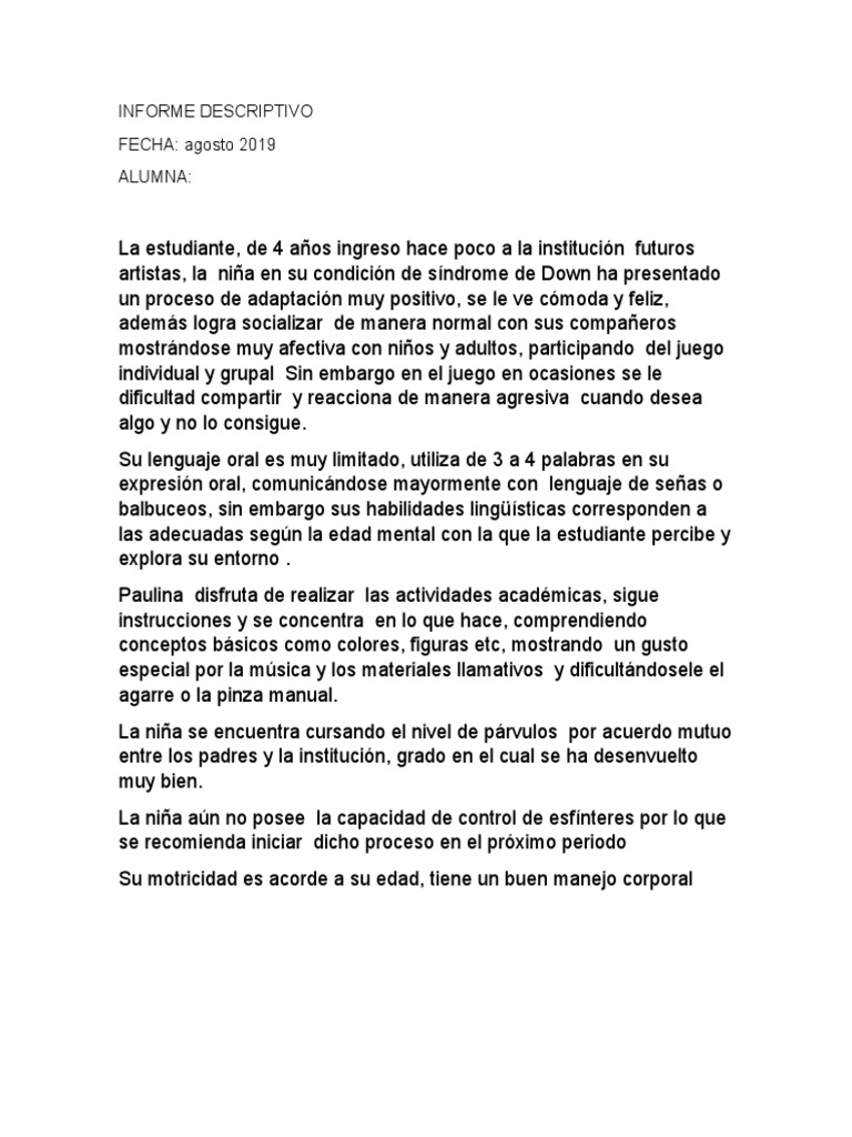 Informe Descriptivo | PDF