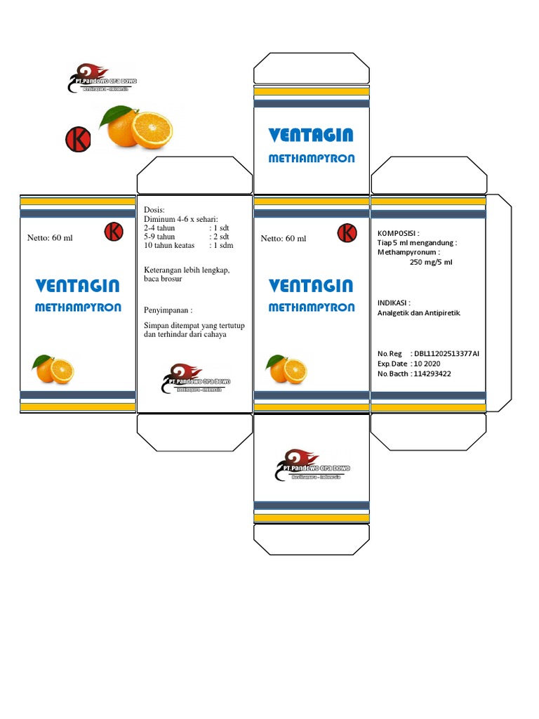 Desain Kemasan Obat Sirup VENTAGIN | PDF | Kesehatan Holistik