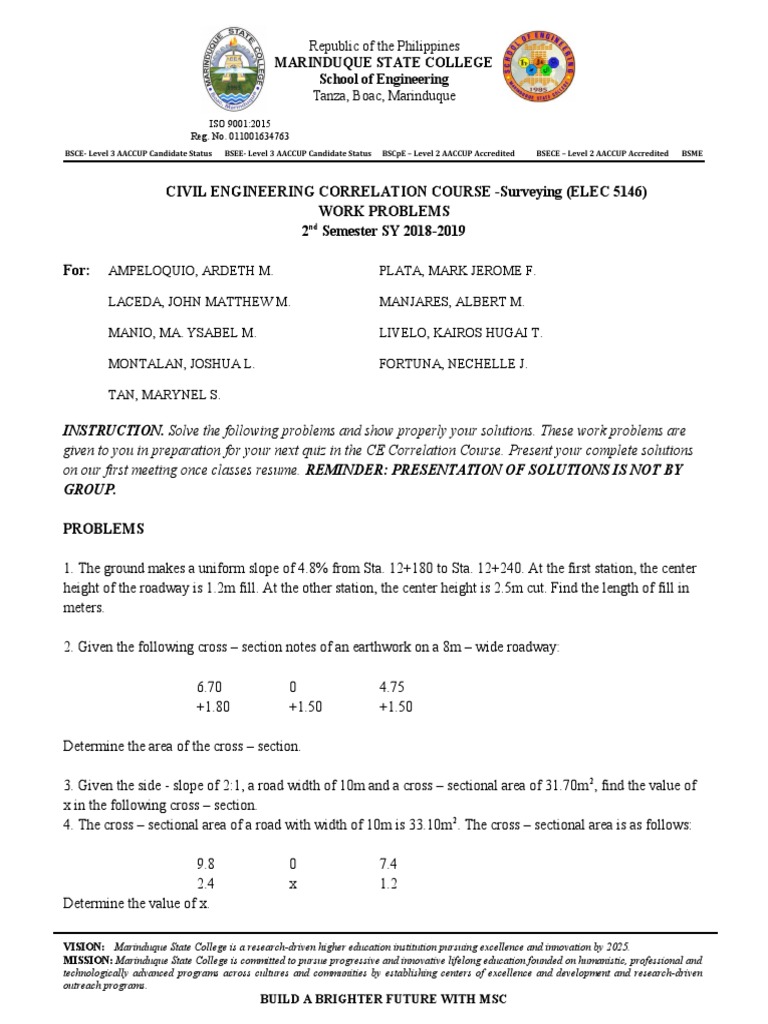 EARTHWORKS Word Problems | PDF | Engineering | Academia