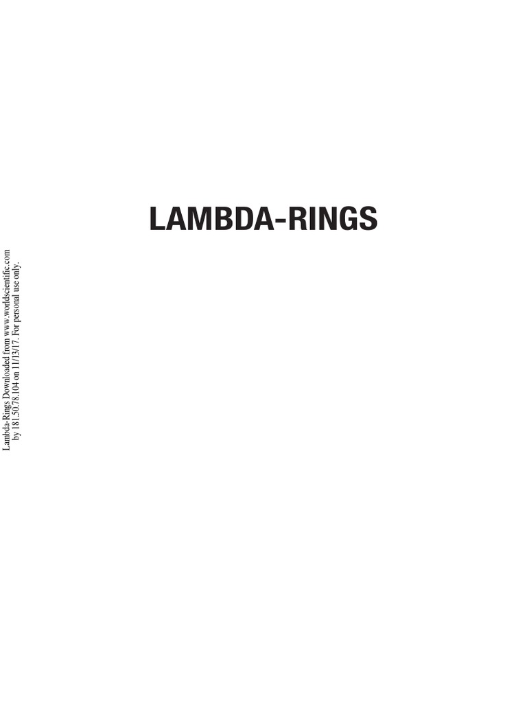 Lambda-Rings - Donald Yau | PDF | Ring (Mathematics) | Field (Mathematics)