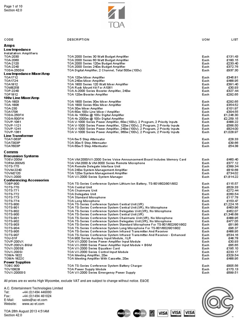 Harga Toa | PDF | Loudspeaker | Microphone