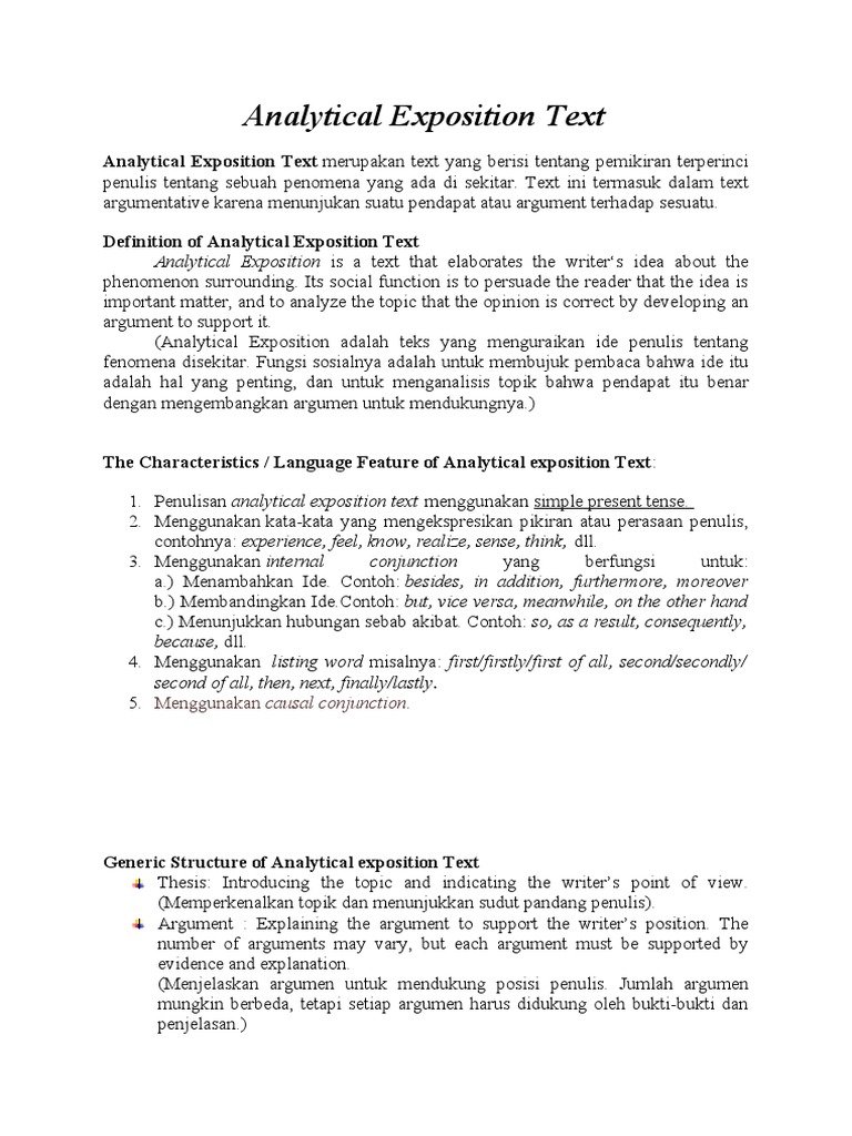 Analytical Exposition Text | PDF | Kajian Bahasa Asing