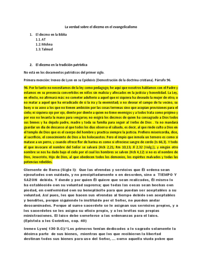La verdad del diezmo en el evangelicalismo | PDF | Diezmo | Sacerdote