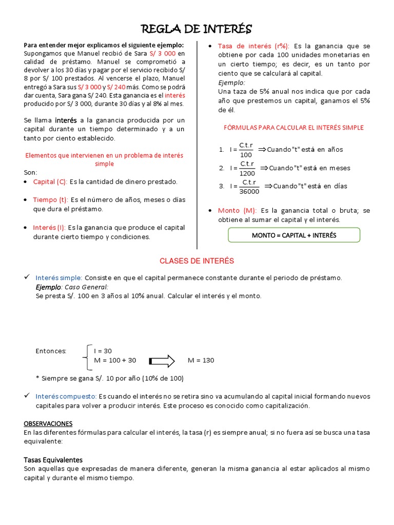 Regla de interés.pdf | PDF | Interés | Economias