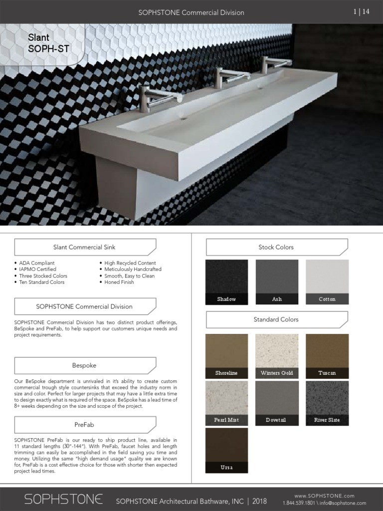 Slant Commercial Sink | PDF | Sink | Plumbing