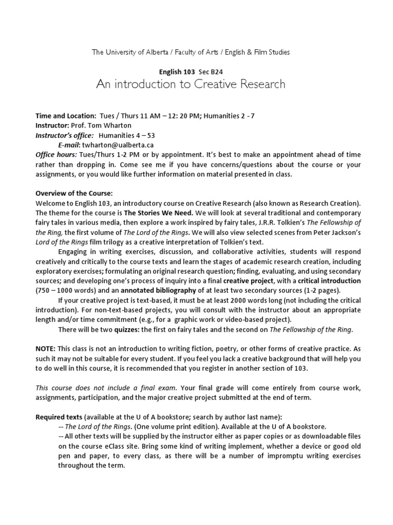 Engl 103 Syllabus 2020 | PDF | Plagiarism | Thesis