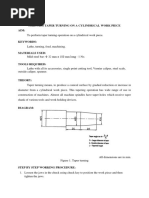 Taper Turning Using Tailstock Offset Method | PDF