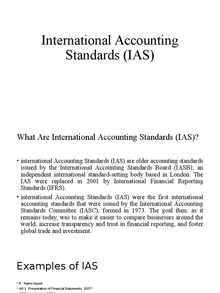 IAS Standards Explained | PDF | International Financial Reporting ...