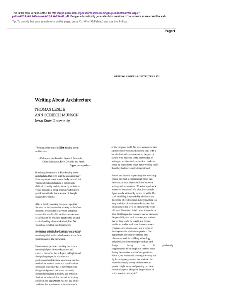 Writing About Architecture | PDF | Pedagogy | Essays