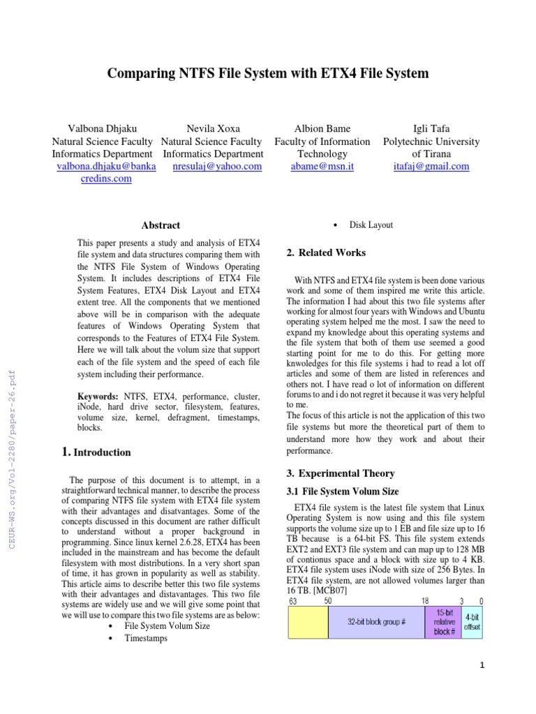 Comparing NTFS File System With ETX4 File System | PDF | File System | Computer File