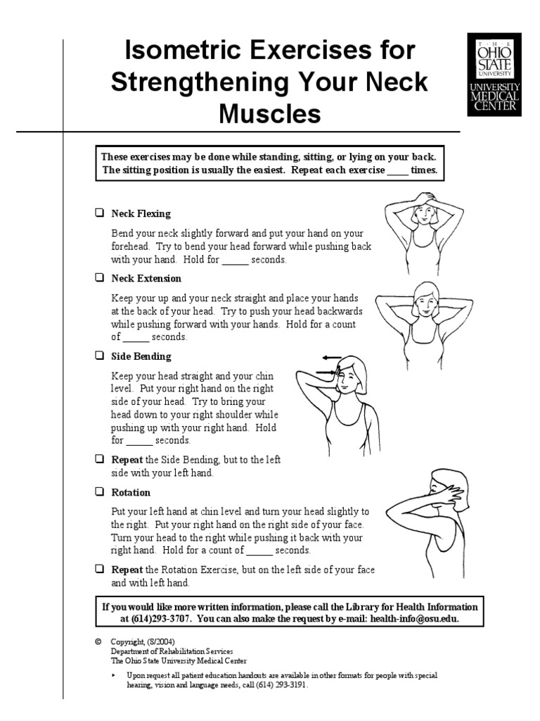 Isometric Shoulder Exercises Handout
