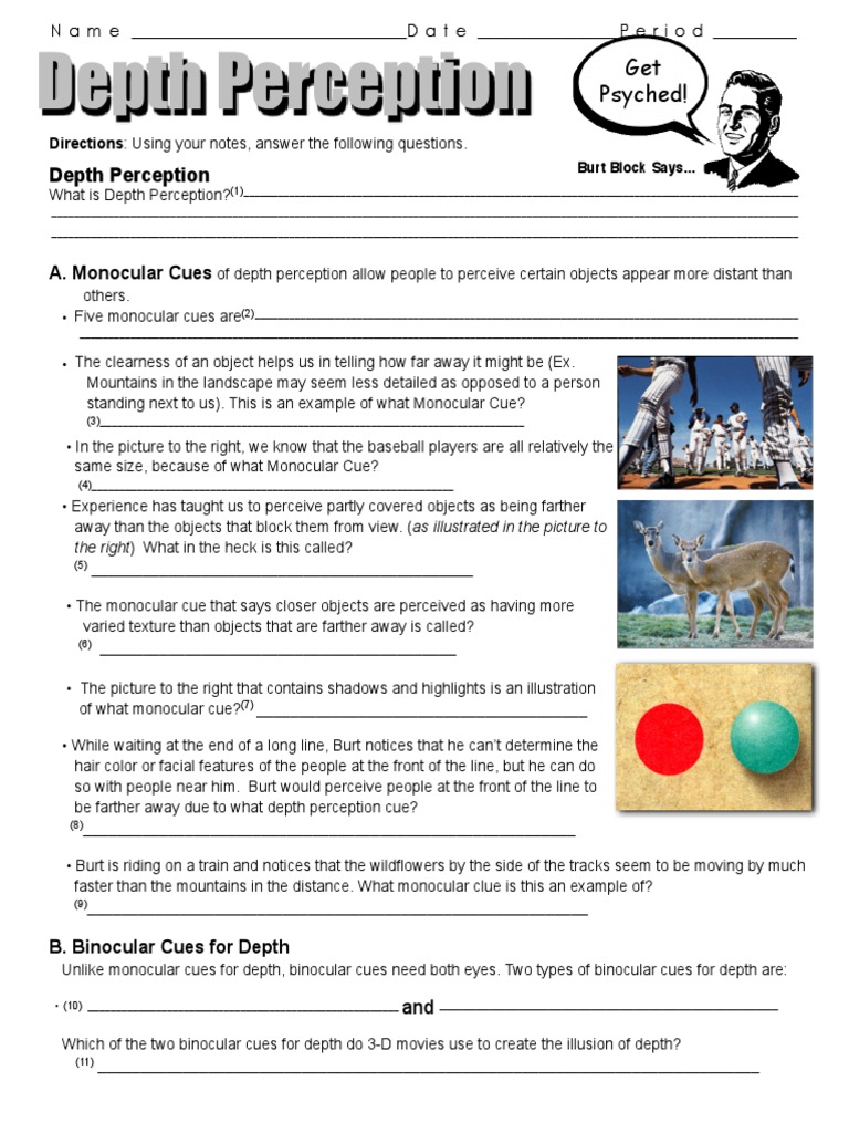 Binocular Cues For Depth Perception