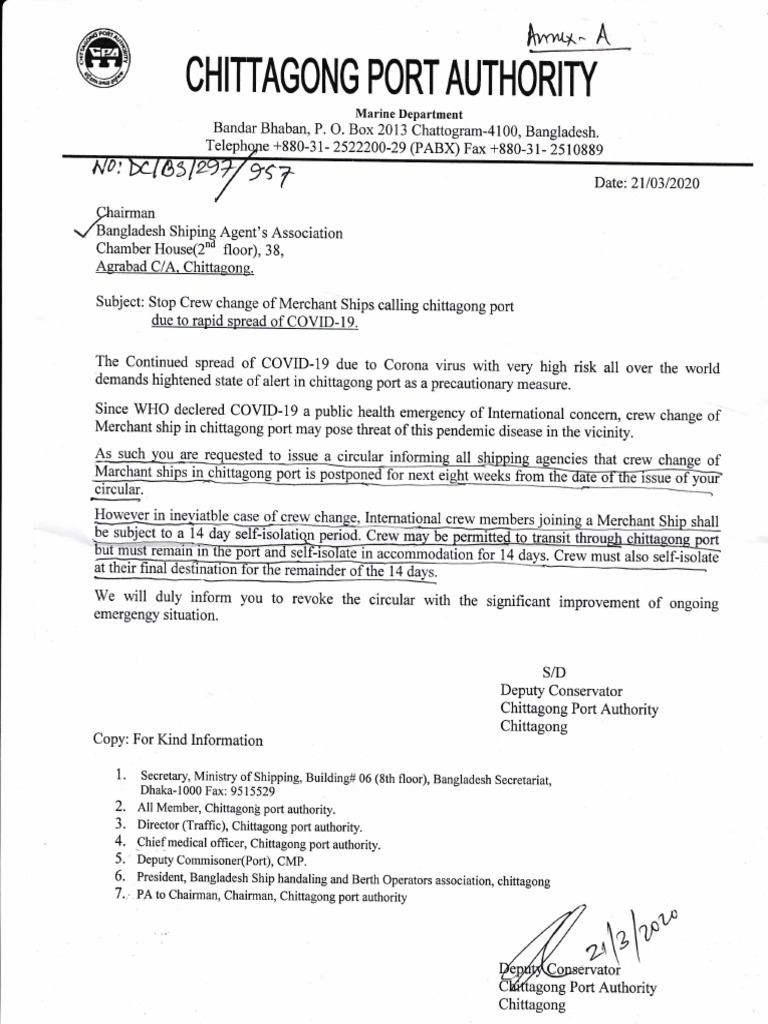 Circular For Stopping Crew Change | PDF | Public Health | Health Sciences