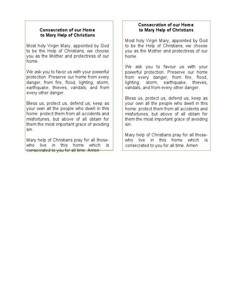 Consecration of Our Home | PDF