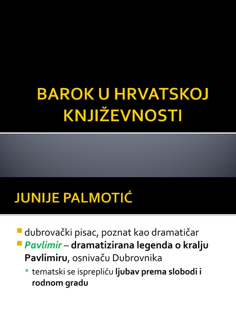 Barok U Hrvatskoj Knjizevnosti | PDF