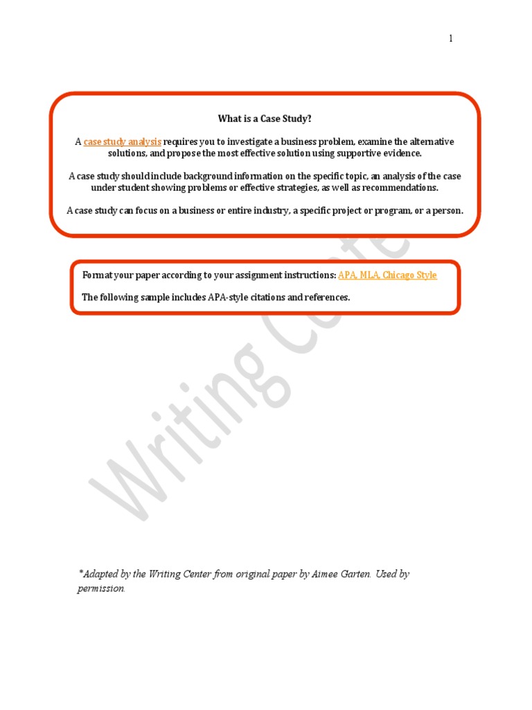 Sample Case Study Analysis PDF | PDF