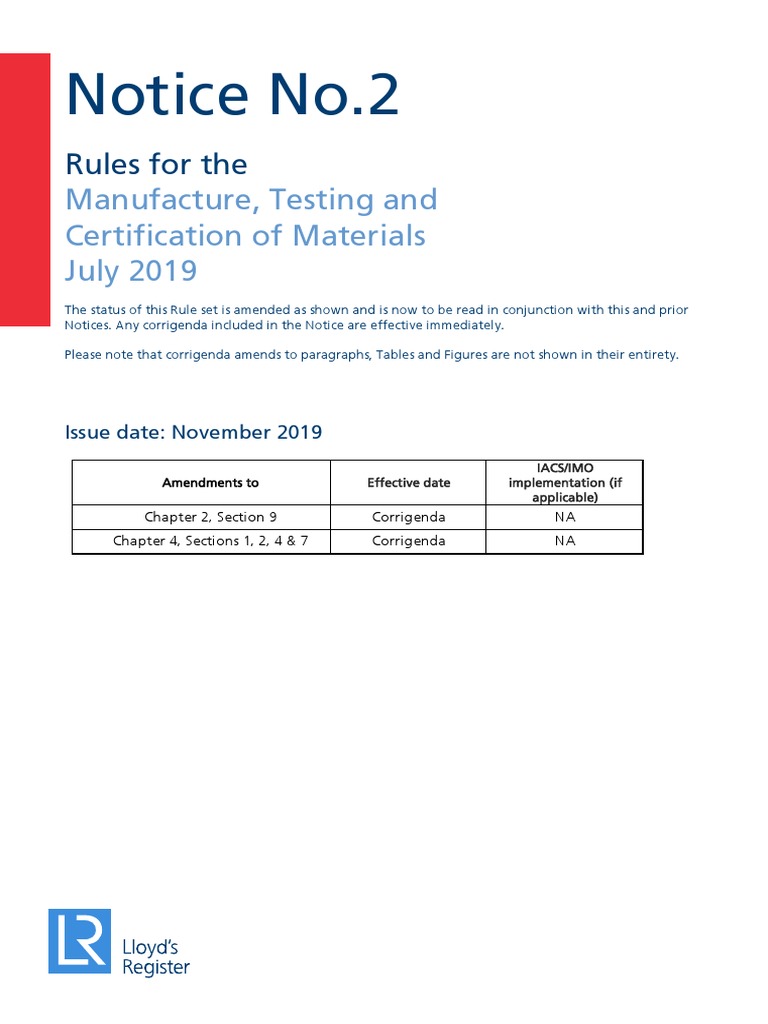 Notice No.2 Rules For The Manufacture Testing and Certification of ...