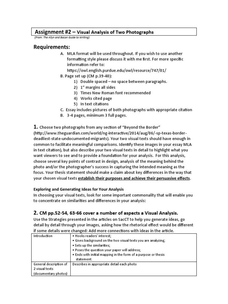 Assignment 2 Visual Analysis - English | PDF | Essays