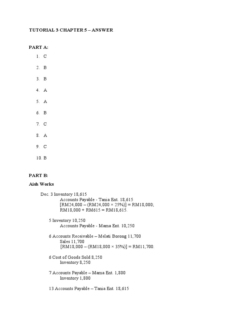 Tutorial 3 Answer | PDF | Finance & Money Management