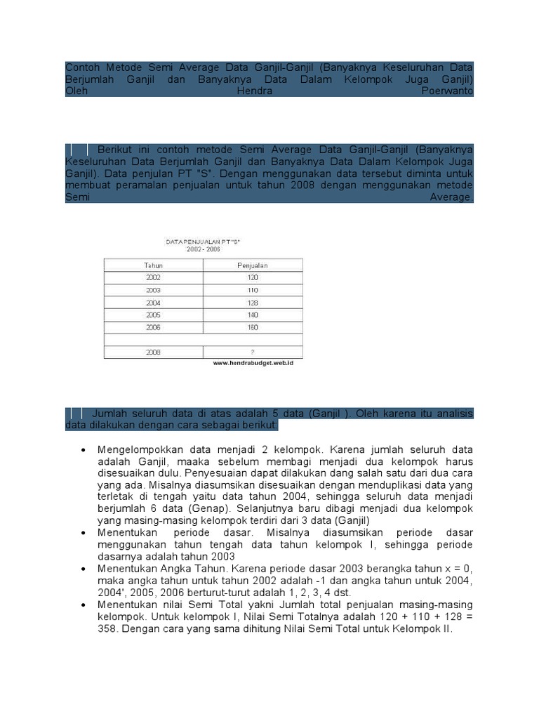 Contoh Metode Semi Average Data Ganjil | PDF | Bisnis | Pengelolaan ...