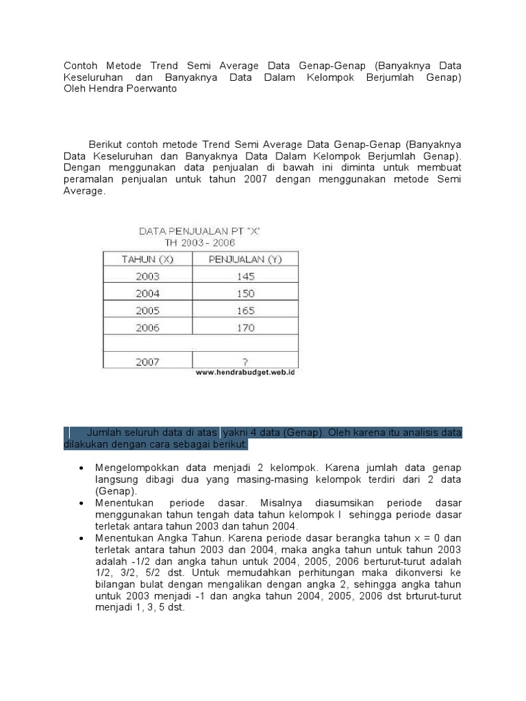 Contoh Metode Semi Average Data Genap | PDF