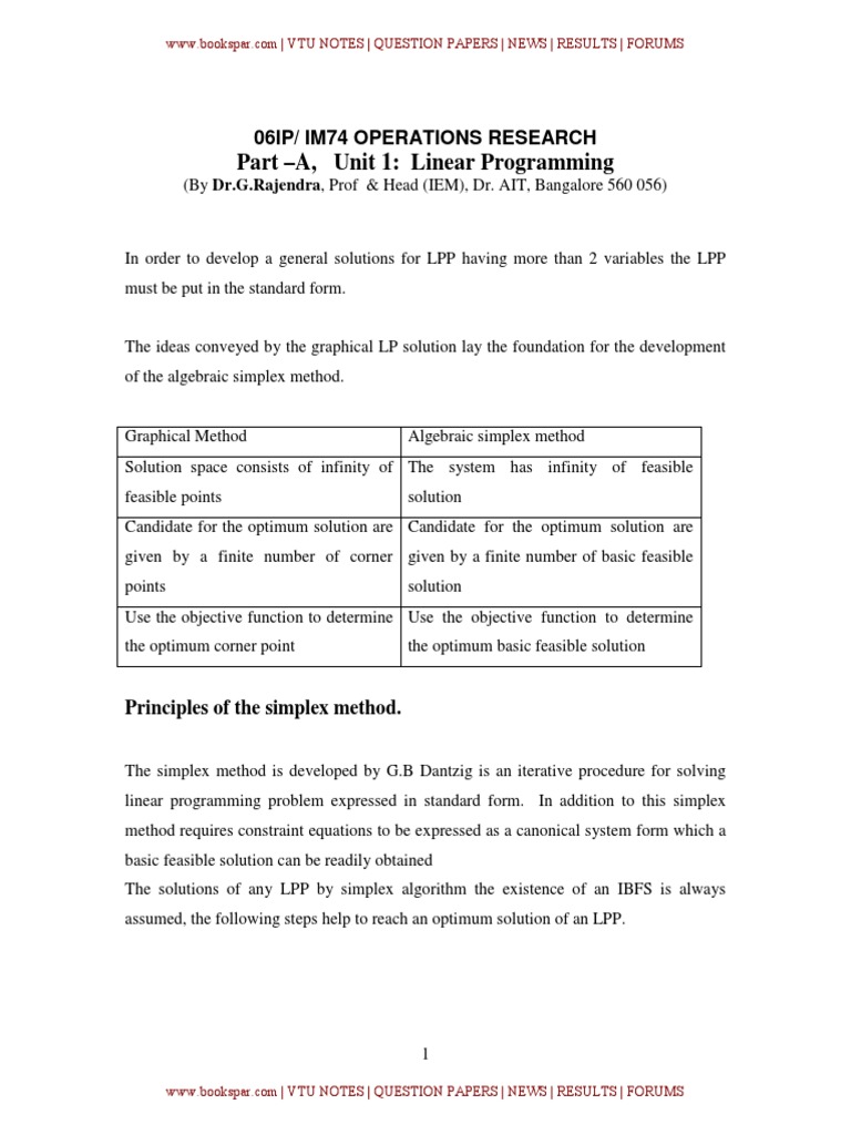 Unit 2 Of Linear Programming Of Or Pdf Pdf Linear Programming