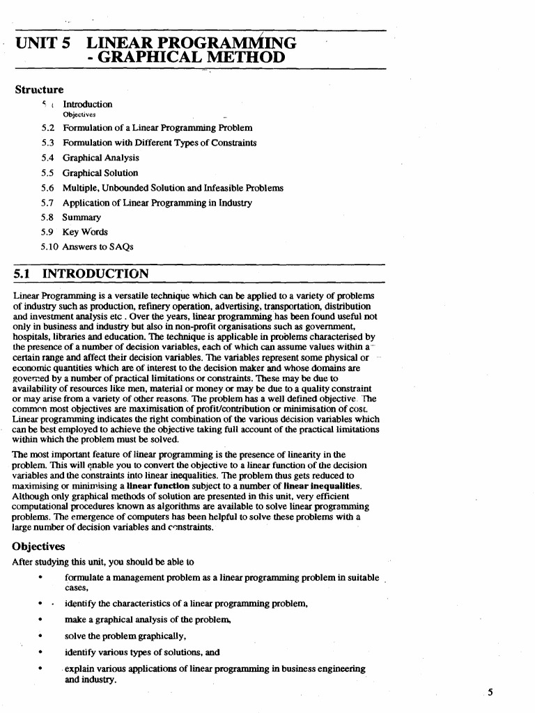 Unit 5 PDF | PDF | Linear Programming | Mathematical Optimization