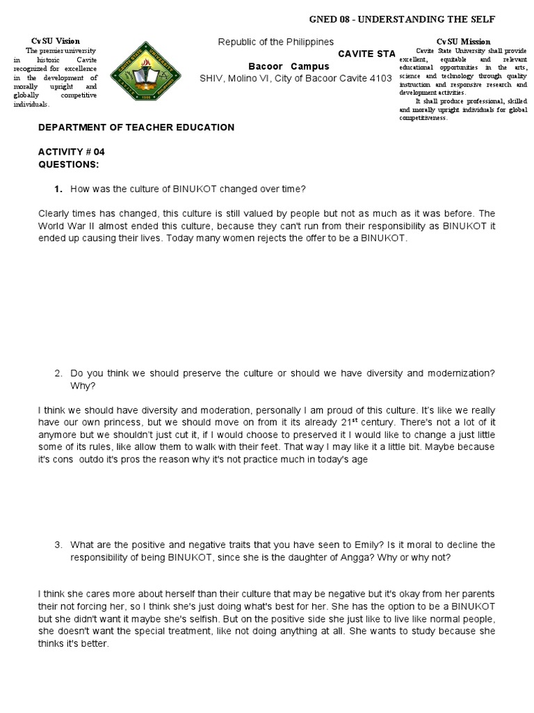 Activity 04 | PDF | Behavior Modification | Psychological Concepts