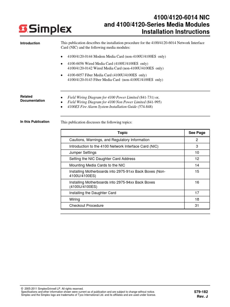 Simplex Installation Instructions 41004120 Series Media Module | PDF ...