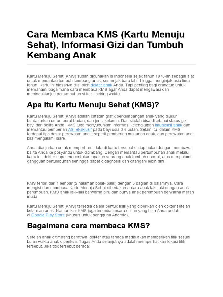 Cara Membaca KMS | PDF