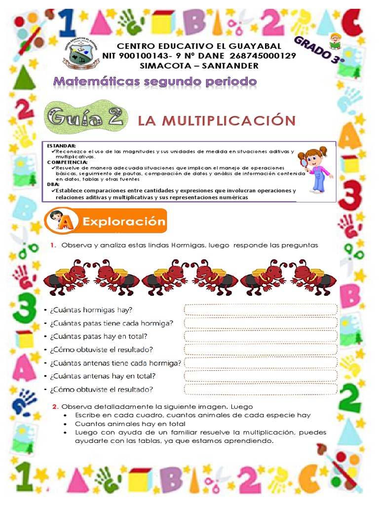 Matematicas La Multiplicacion Grado 3 | PDF | Multiplicación ...