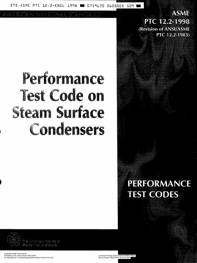 PTC12.2-1998 Steam Surface Condensers | PDF | Patent | Copyright ...